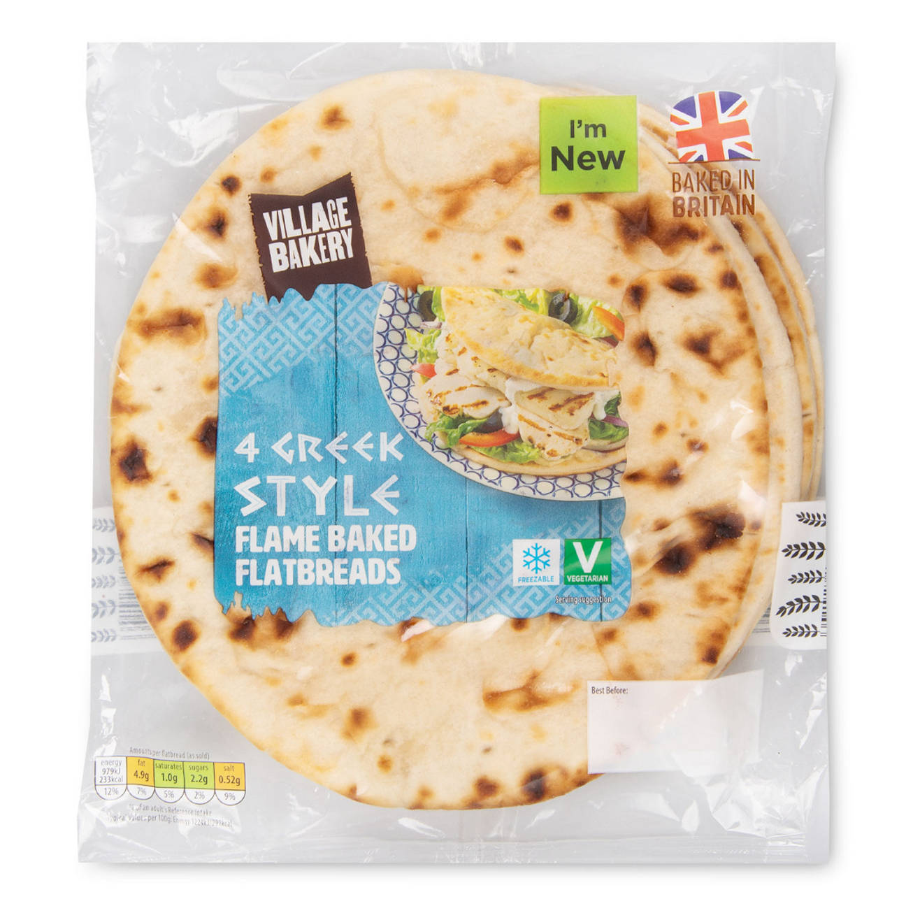 Greek Style Flame Baked Flatbreads 4 Pack | ALDI UK